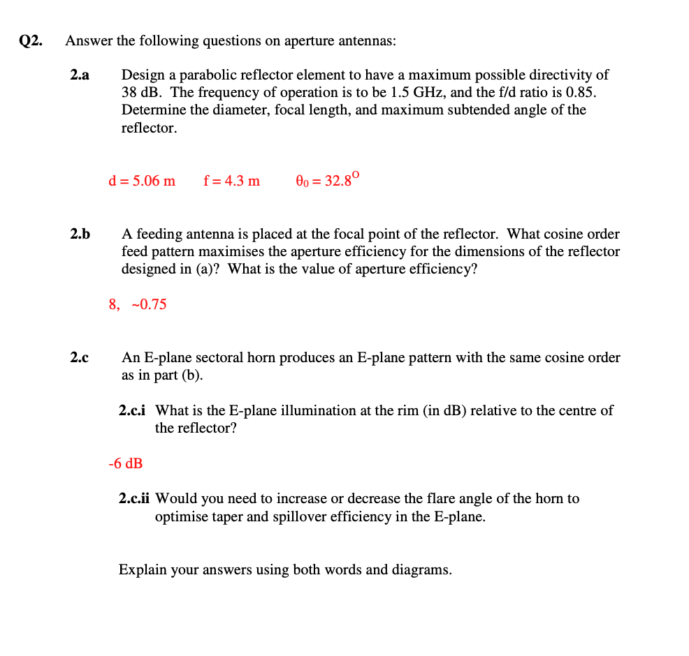 Solved Answer the following questions on aperture antennas: | Chegg.com