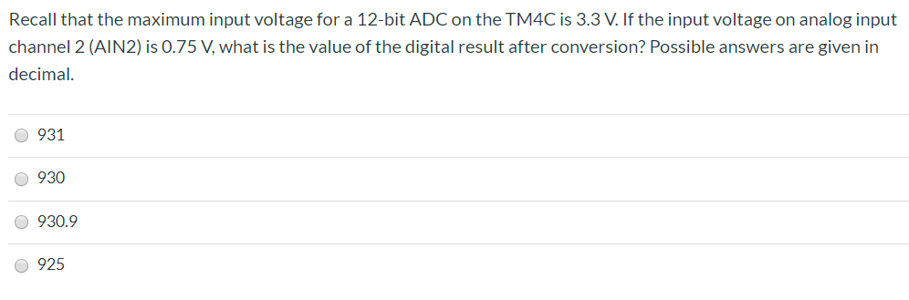 Solved Question la An ADC module in the microcontroller has | Chegg.com