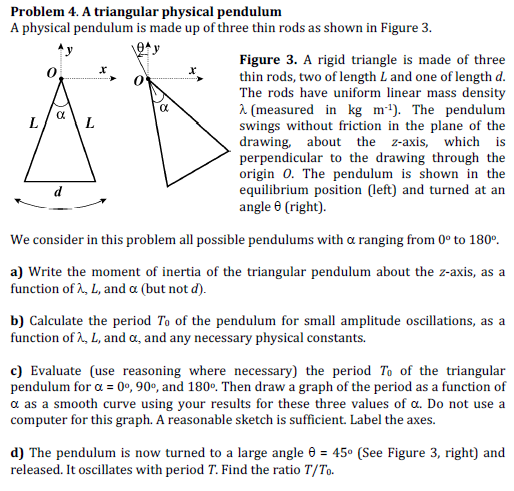 Problem 4. A triangular physical pendulum A physical | Chegg.com