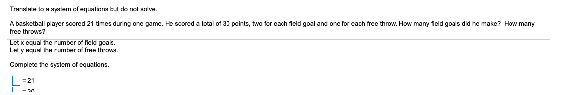 Solved Translate to a system of equations but do not solve. | Chegg.com