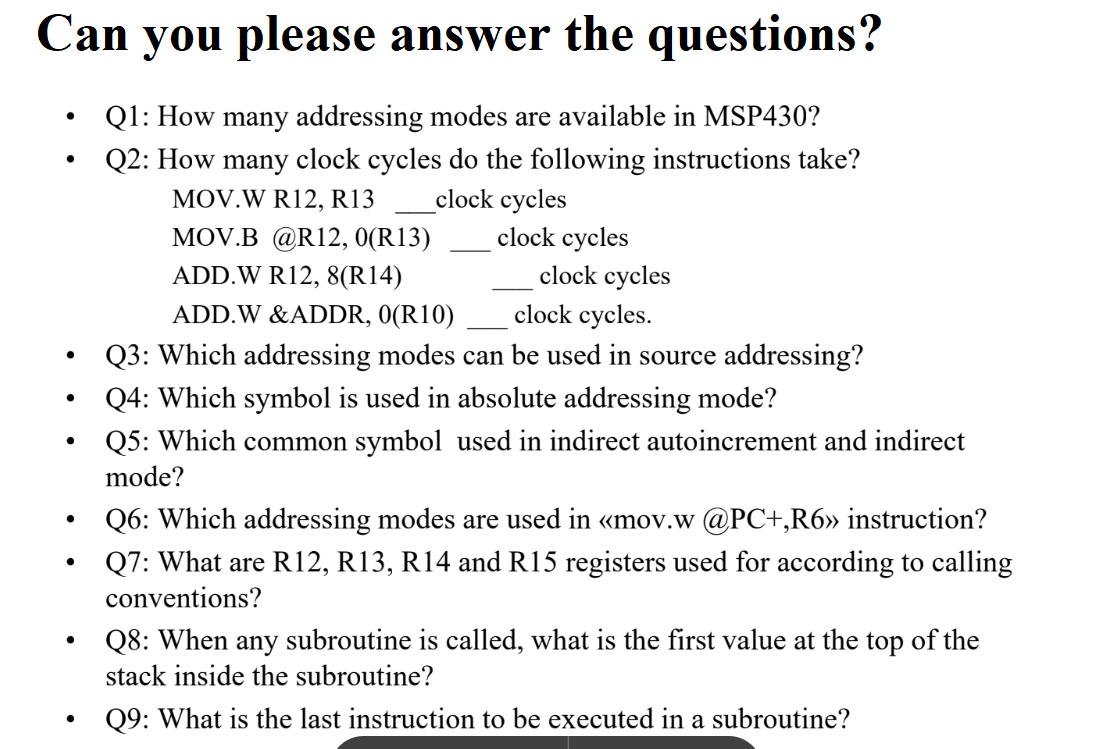 Solved - Q1: How many addressing modes are available in | Chegg.com
