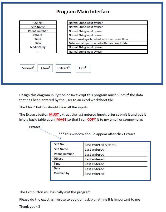 Solved Program Main Interface Design this diagram in Python | Chegg.com