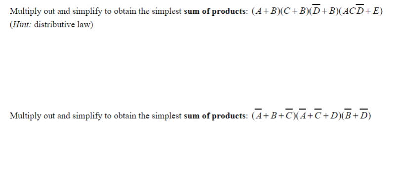 Solved Multiply out and simplify to obtain the simplest sum | Chegg.com