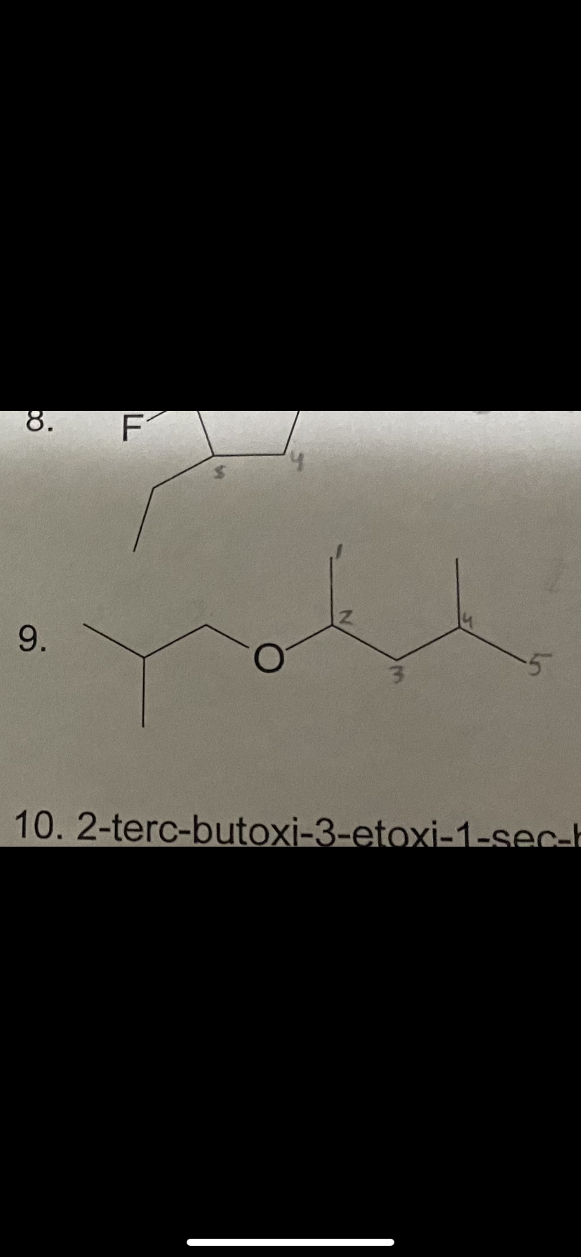 Solved 9. 10. 2-terc-butoxi-3-etoxi-1-sec-r | Chegg.com