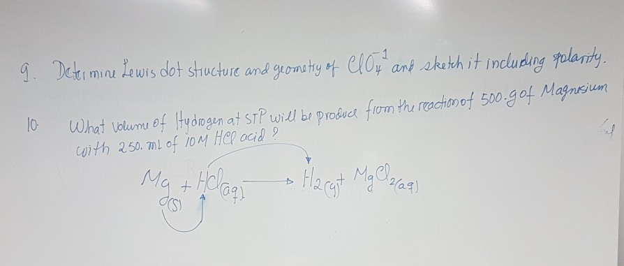Solved 1) determine lewis dot structure and geometry of ClO4 | Chegg.com