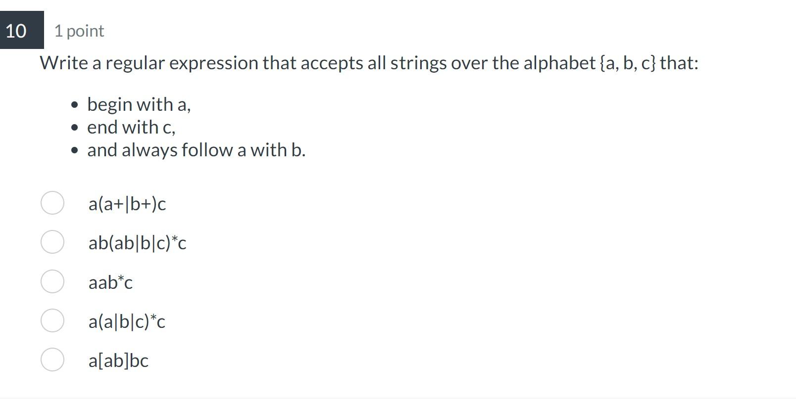 Solved Write a regular expression that accepts all strings | Chegg.com