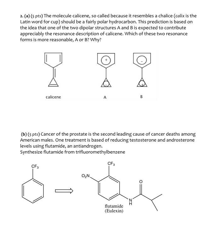 Solved 2. (a) (5 pts) The molecule calicene, so called | Chegg.com