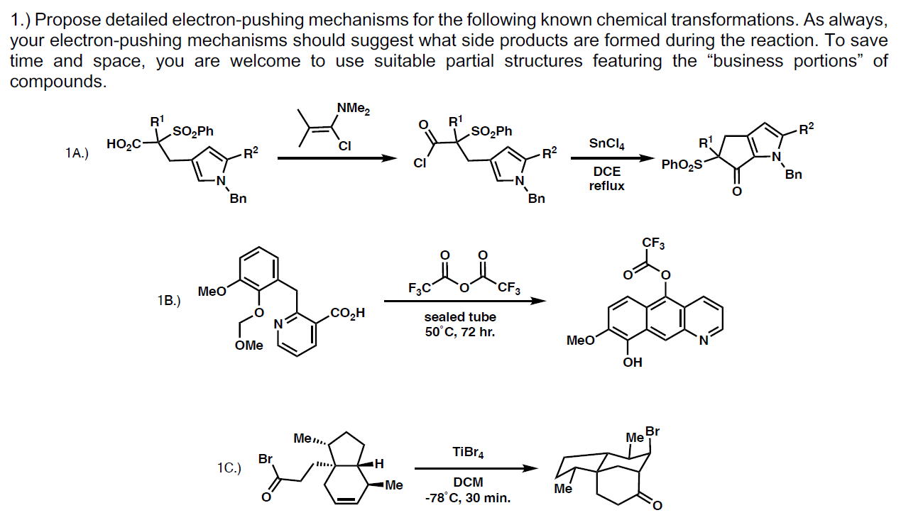 Solved 1.) ﻿Propose detailed electron-pushing mechanisms for | Chegg.com