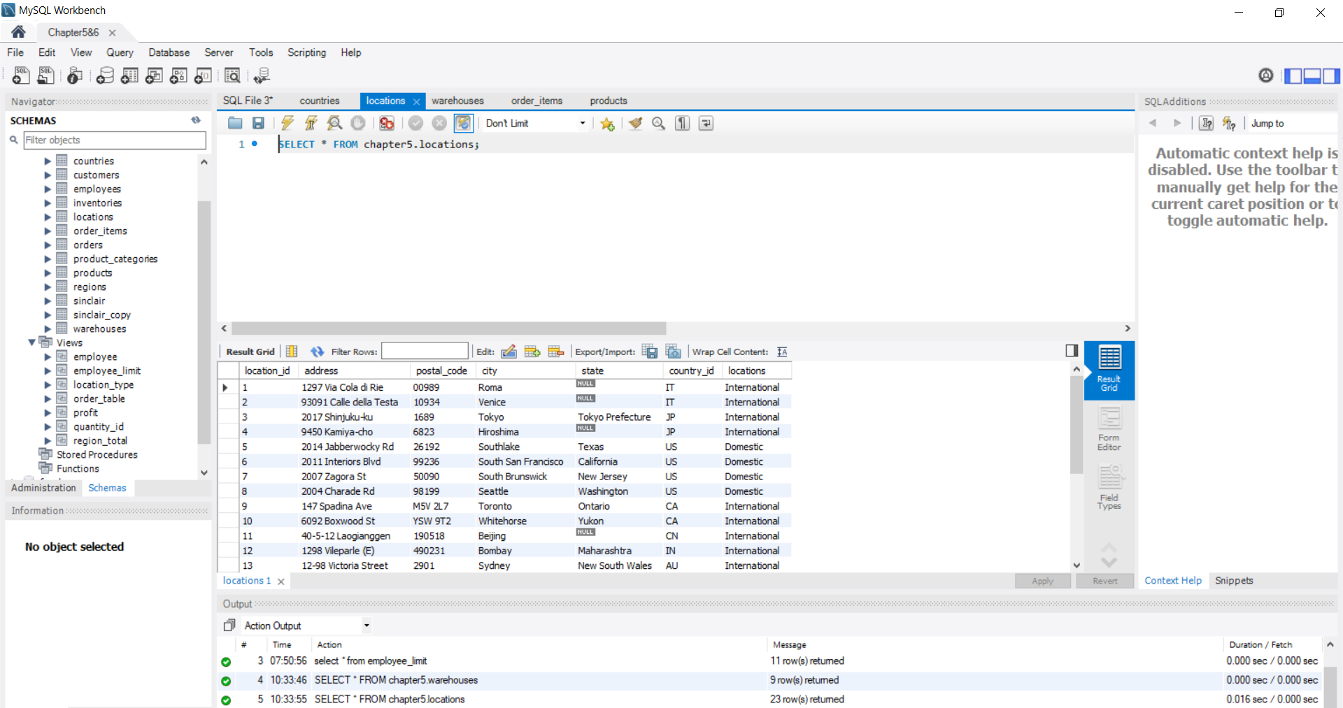 Solved Create a view of the joined tables Join warehouses | Chegg.com