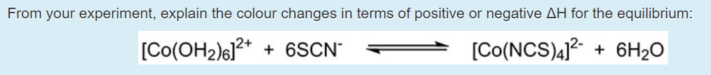 Solved From your experiment, explain the colour changes in | Chegg.com