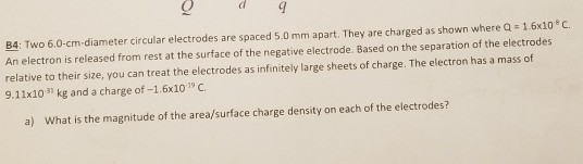 Solved B4: Two 6.0-cm-diameter circular electrodes are | Chegg.com