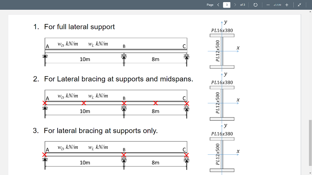 Solved 1. For full lateral support \begin{tabular}{lccccc} A | Chegg.com