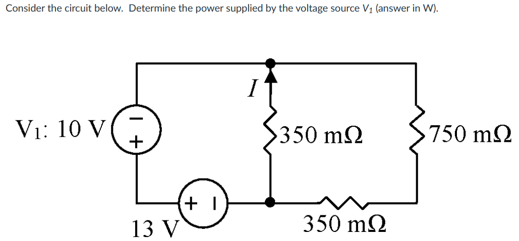 Solved Consider the circuit below. Determine the power | Chegg.com