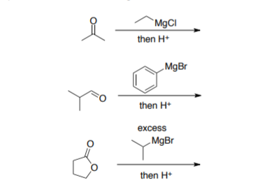 Solved i MgCI then H+ MgBr then H+ excess MgBr co then H+ | Chegg.com