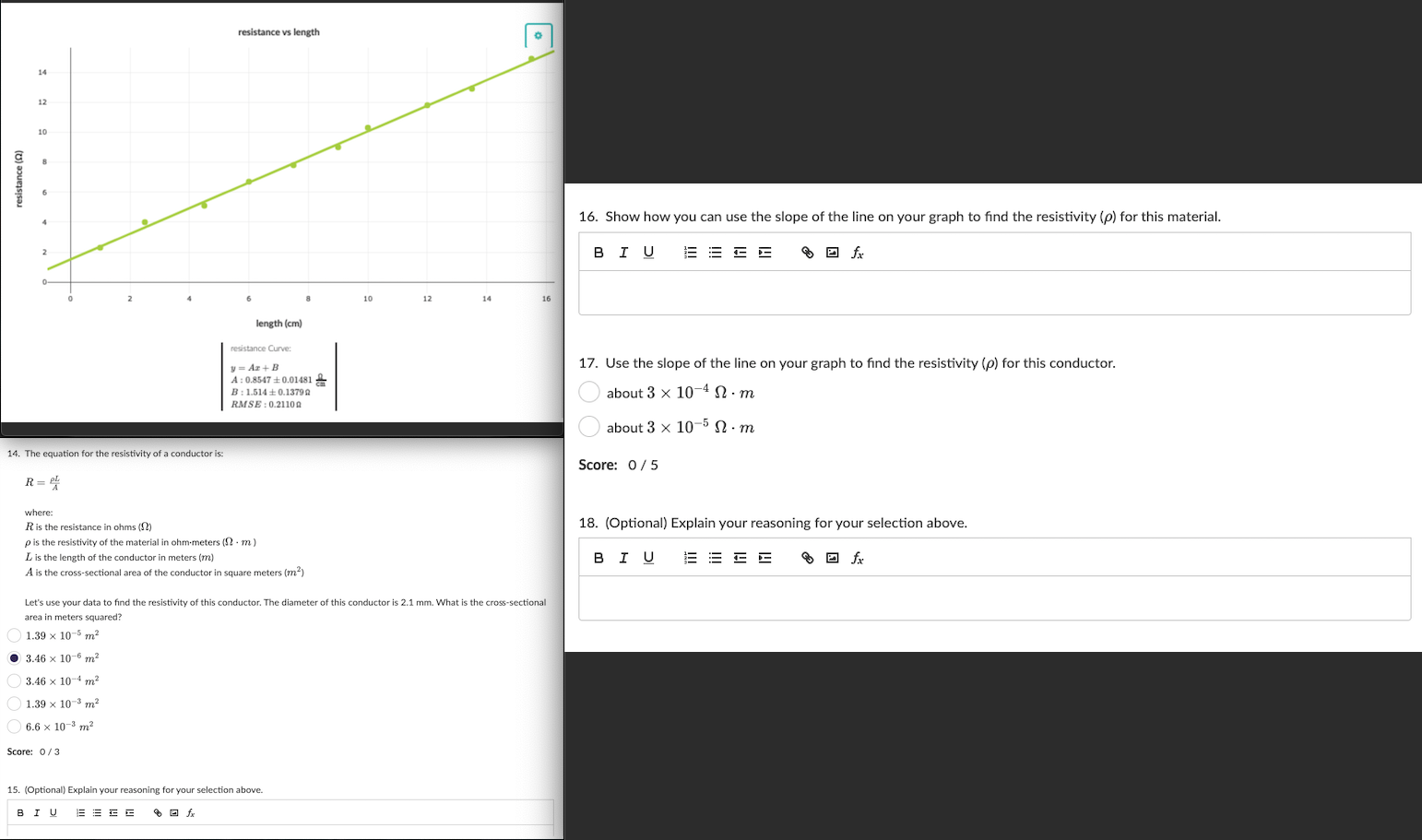 Solved resistance vs length 14 12 10 8 resistance (2) 16. | Chegg.com