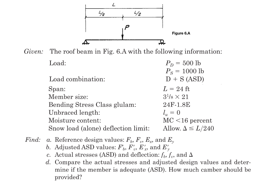 Find: a. Reference design values: Fb,Fv,Ex, and Ey b. | Chegg.com