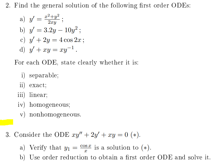Solved Find the general solution of the following first | Chegg.com
