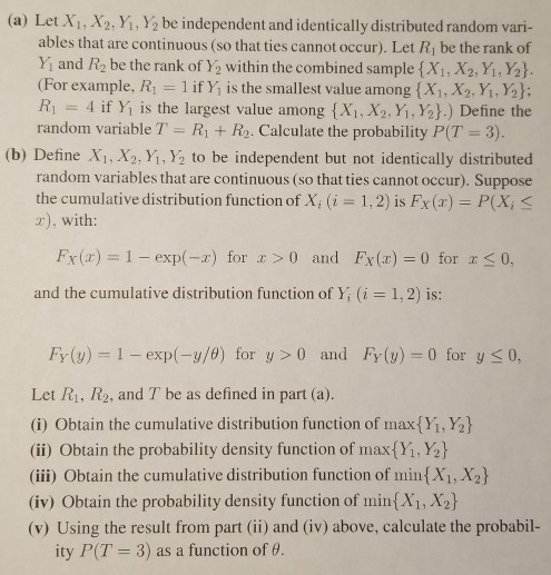 Solved (a) Let X, X2, YİN, be independent and identically | Chegg.com