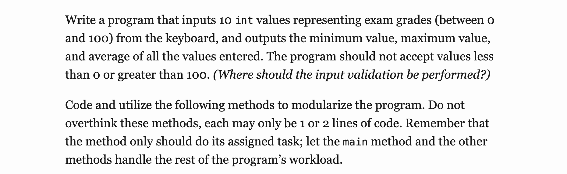Solved Write a program that inputs 10 int values | Chegg.com