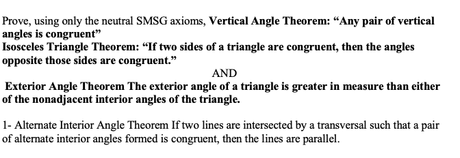 Solved Prove, using only the neutral SMSG axioms, Vertical | Chegg.com