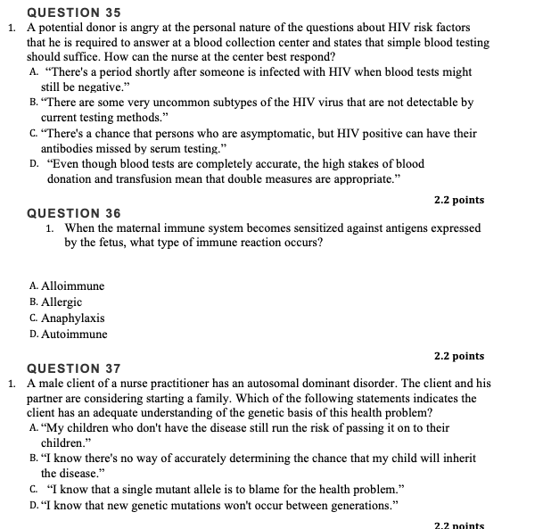 Solved QUESTION 35 1. A potential donor is angry at the | Chegg.com
