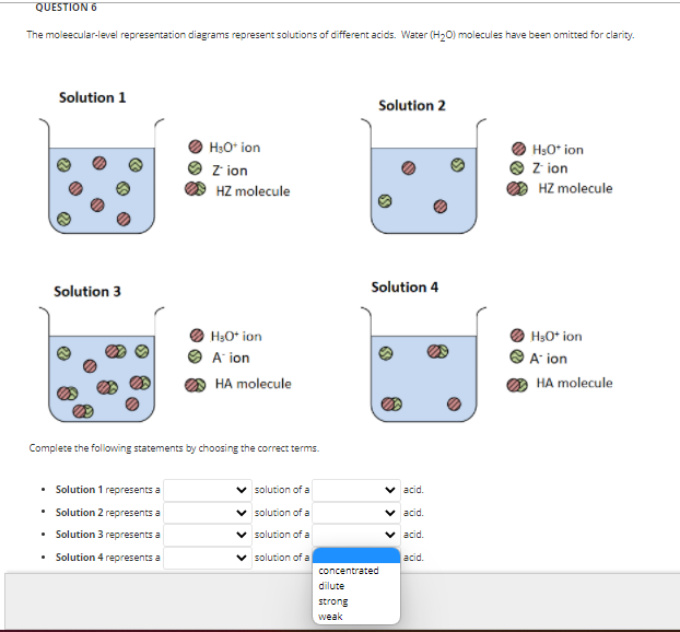 Solved QUESTION 6 The molecular-level representation | Chegg.com