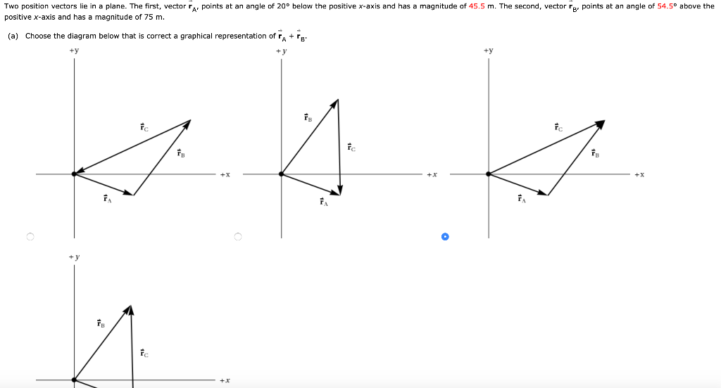 Solved Two position vectors lie in a plane. The first, | Chegg.com
