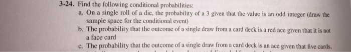 Solved 3-24. Find the following conditional probabilities: | Chegg.com