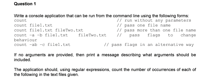 Solved Write a console application that can be run from the | Chegg.com