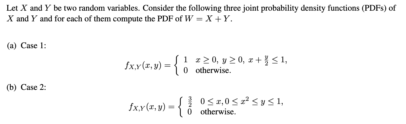 Solved Let x ﻿and Y ﻿be two random variables. Consider the | Chegg.com