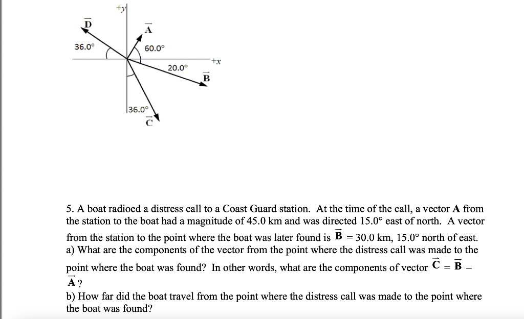 Solved 5. A boat radioed a distress call to a Coast Guard | Chegg.com