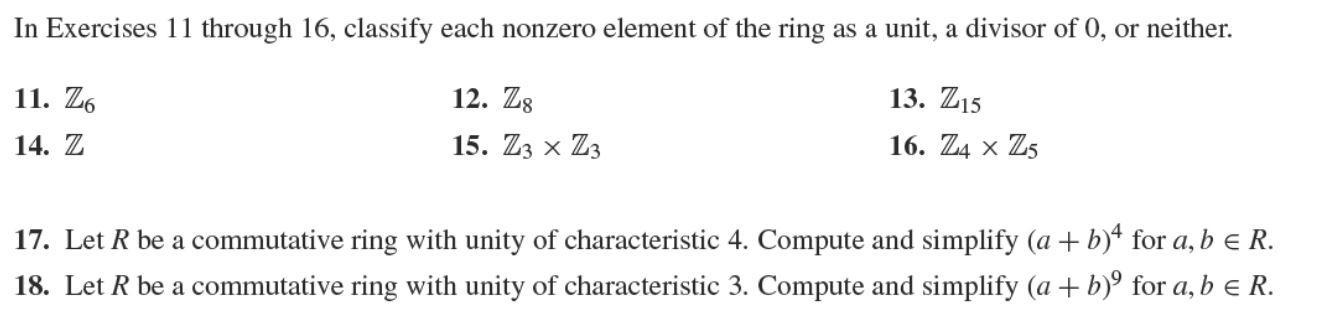 Solved In Exercises 11 through 16, classify each nonzero | Chegg.com