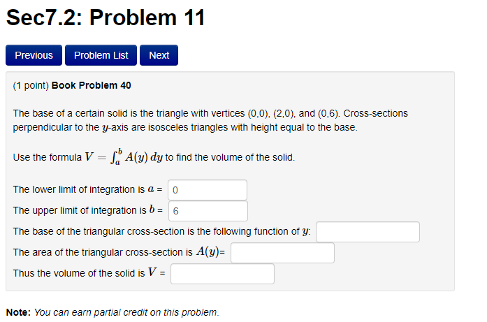 Solved Sec7.2: Problem 11 Previous Problem List Next (1 | Chegg.com