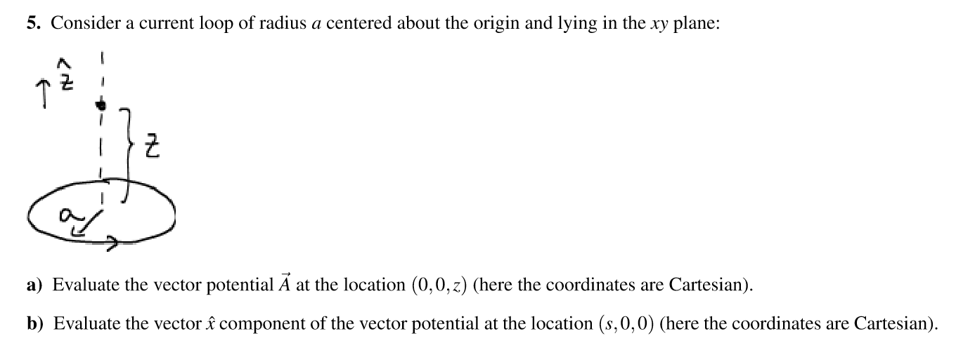 Solved 5. Consider a current loop of radius a centered about | Chegg.com