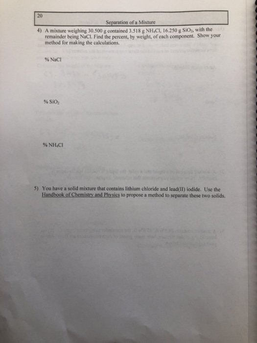 Solved A mixture consists of a liquid and a solid: the | Chegg.com