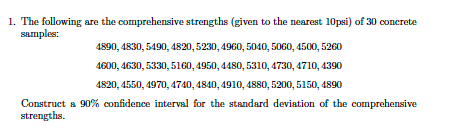 Solved 1. The following are the comprehensive strengths | Chegg.com