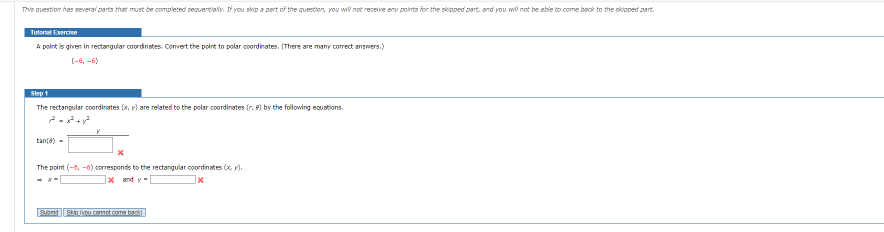 Solved Tutorial ExerciseA point is given in rectangular | Chegg.com