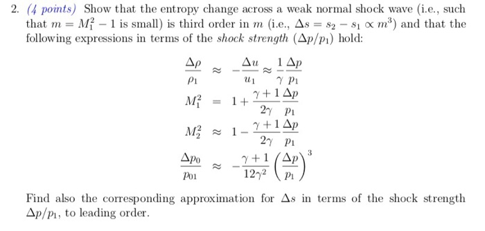 Solved 2. (4 points) Show that the entropy change across a | Chegg.com