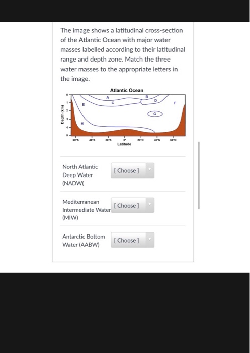 Solved The image shows a latitudinal cross-section of the | Chegg.com