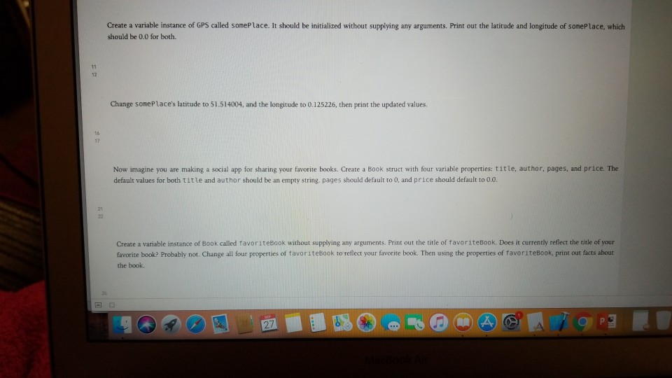 Solved Working with Swift Structures Task 1: Do | Chegg.com