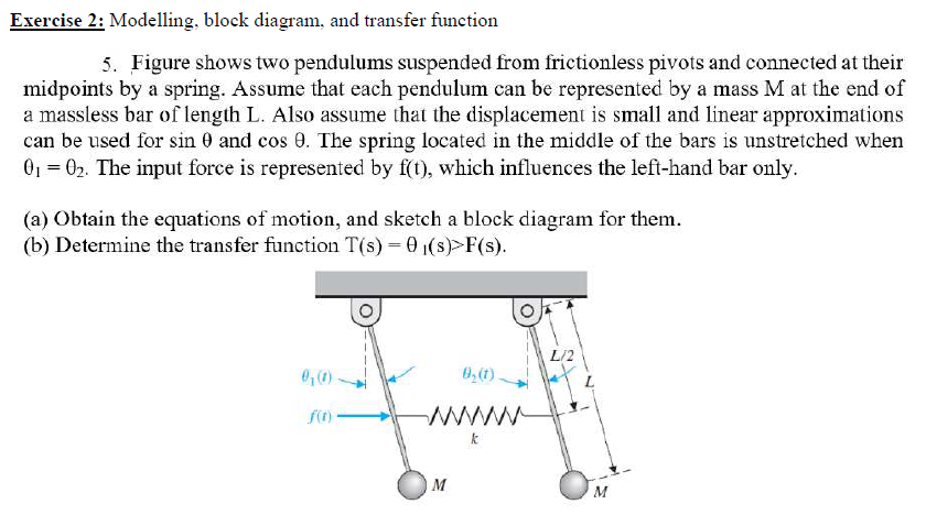 Solved Exercise 2: Modelling, block diagram, and transfer | Chegg.com