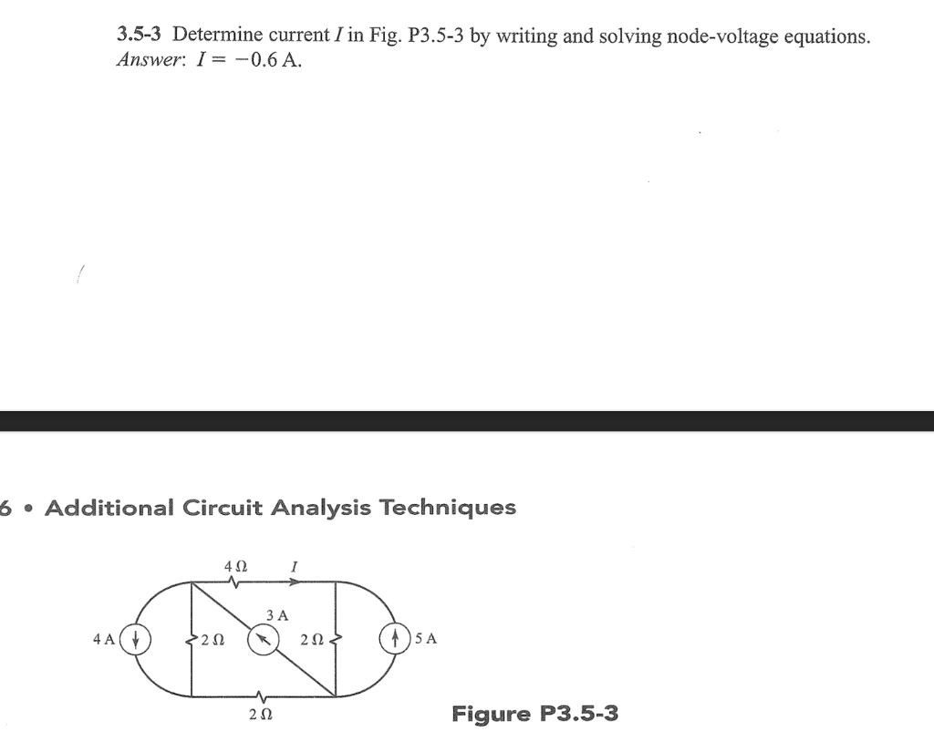 Solved 3.5-3 Determine current I in Fig. P3.5-3 by writing | Chegg.com