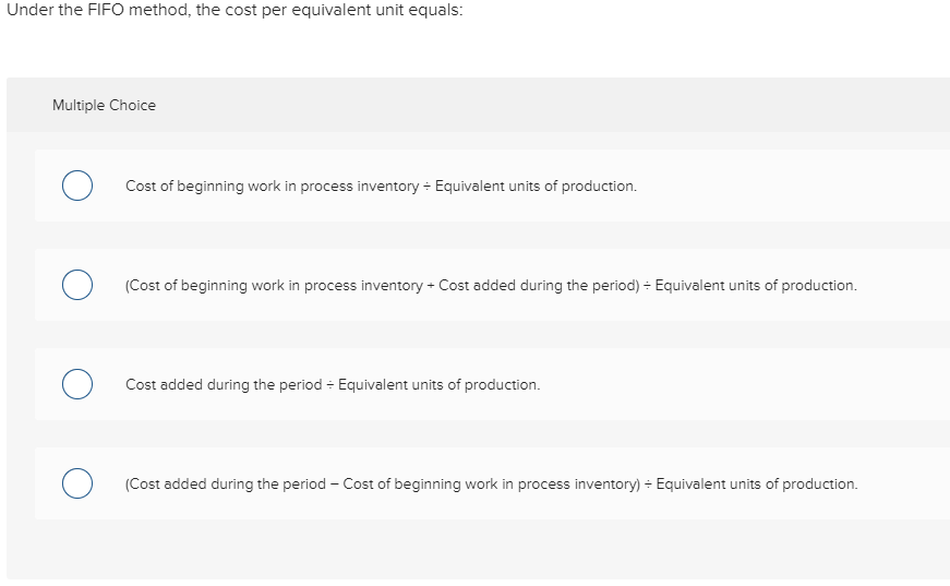 Solved Under The FIFO Method The Cost Per Equivalent Unit Chegg solved-under-the-fifo-method-the-cost-per-equivalent-unit-chegg