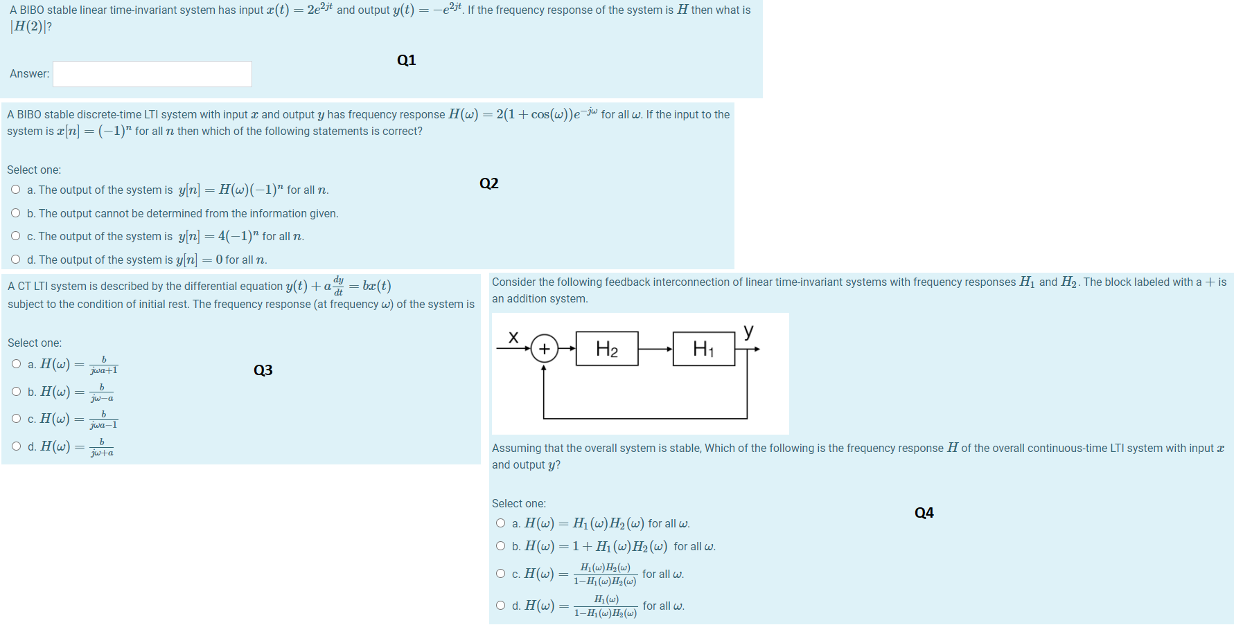 Solved A BIBO stable linear time-invariant system has input | Chegg.com