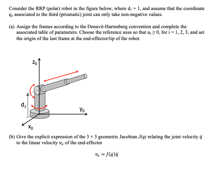 Solved Consider the RRP (polar) robot in the figure below, | Chegg.com