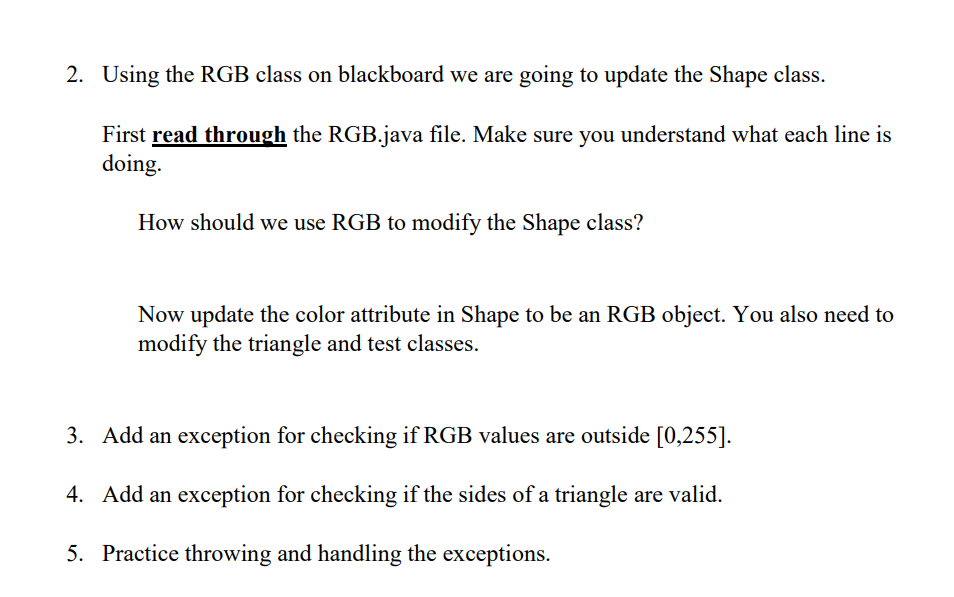 Solved Shape.java: class Shape { //Attributes | Chegg.com