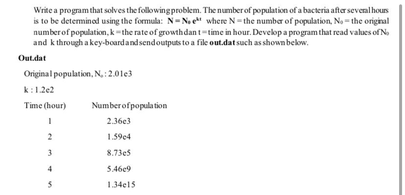Solved Write a program that solves the following problem. | Chegg.com