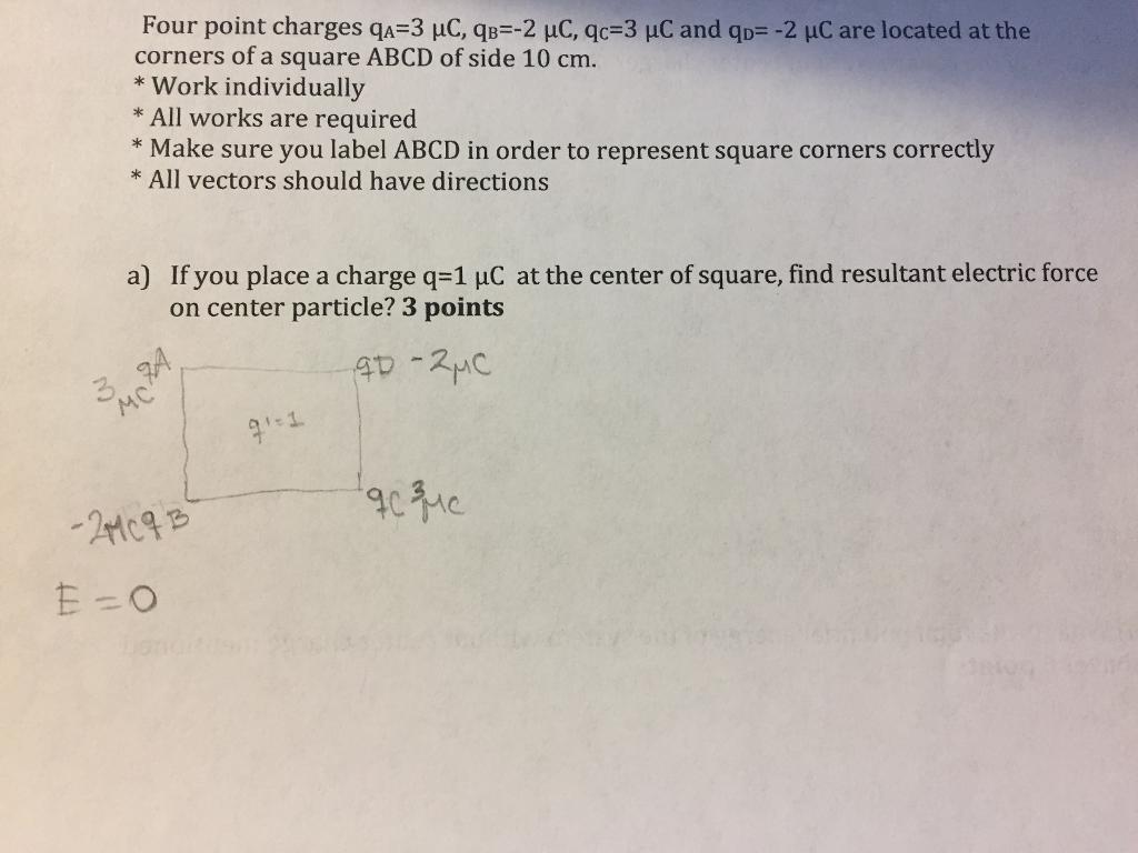 Solved Four point charges qA-3 pC qF-2 pC qc-3 μC and qDF-2 | Chegg.com Solved Four point charges qA-3 pC qF-2 pC qc-3 μC and qDF-2 | Chegg.com