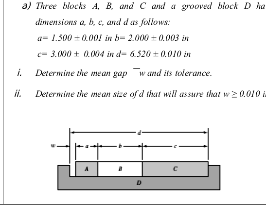 Solved a) Three blocks A, B, and C and a grooved block D ha | Chegg.com