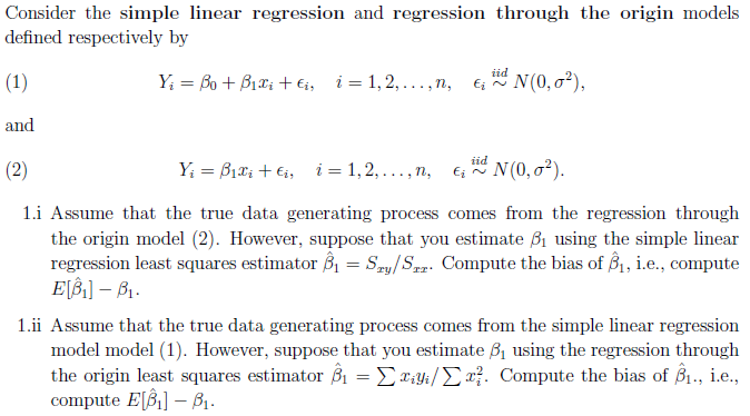 Solved Consider the simple linear regression and regression | Chegg.com